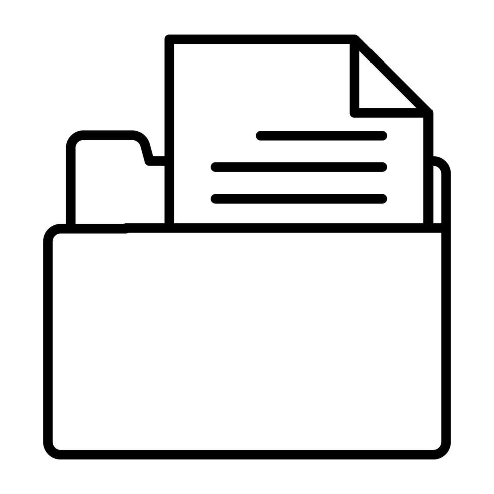 A linear design, icon of folder document 40203529 Vector Art at Vecteezy