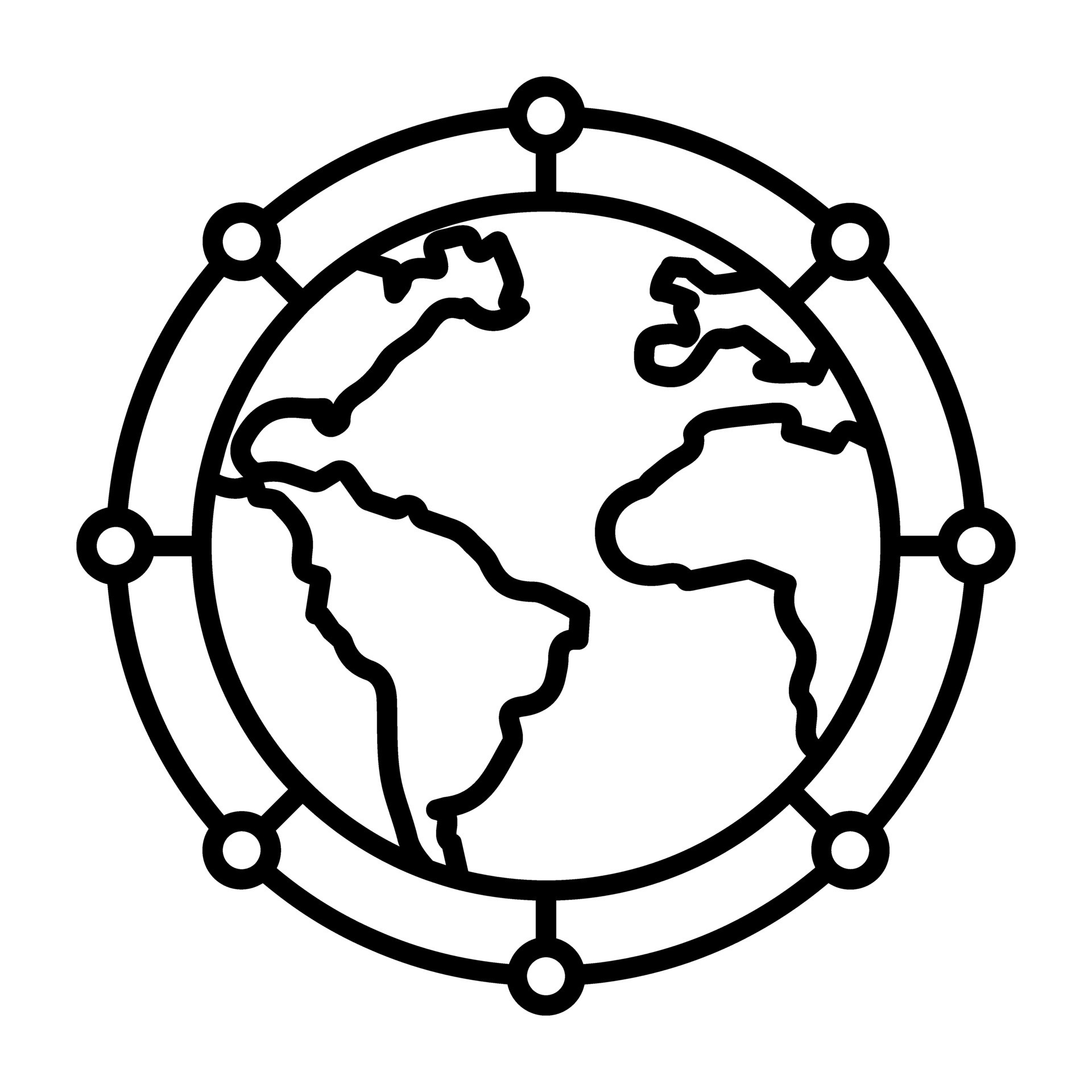 A Linear Design Icon Of Global Network 40204536 Vector Art At Vecteezy