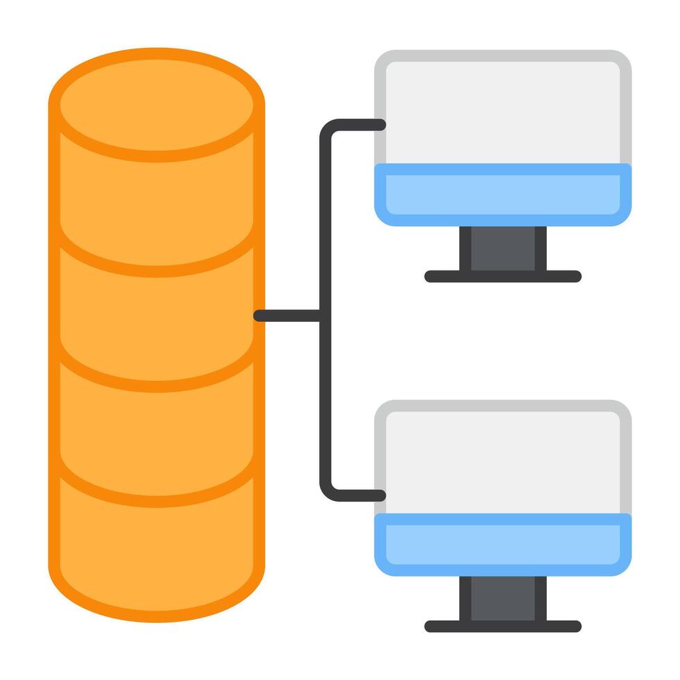 Database Connected With Monitors Icon Of Data Transfer 40205074 Vector Art At Vecteezy