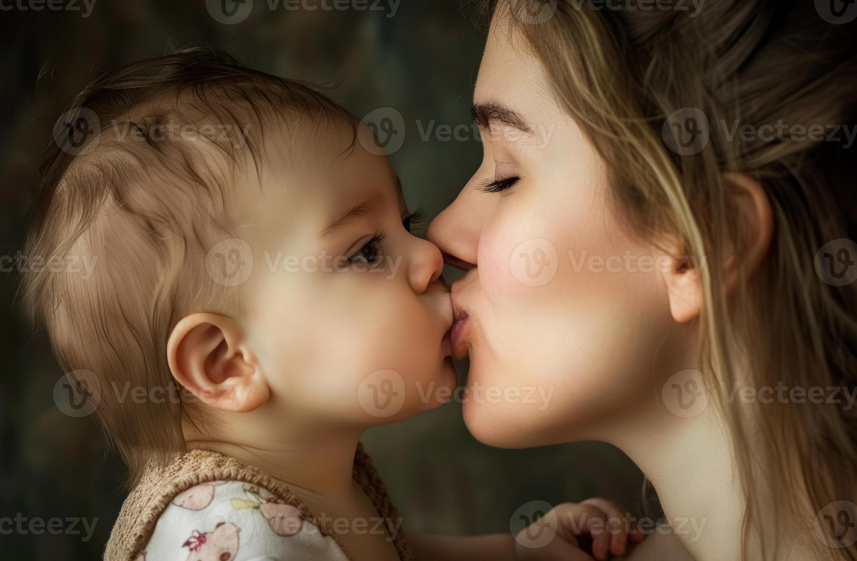 AI generated A loving mother kisses her baby, soft kiss photo 40205203 Stock Photo at Vecteezy