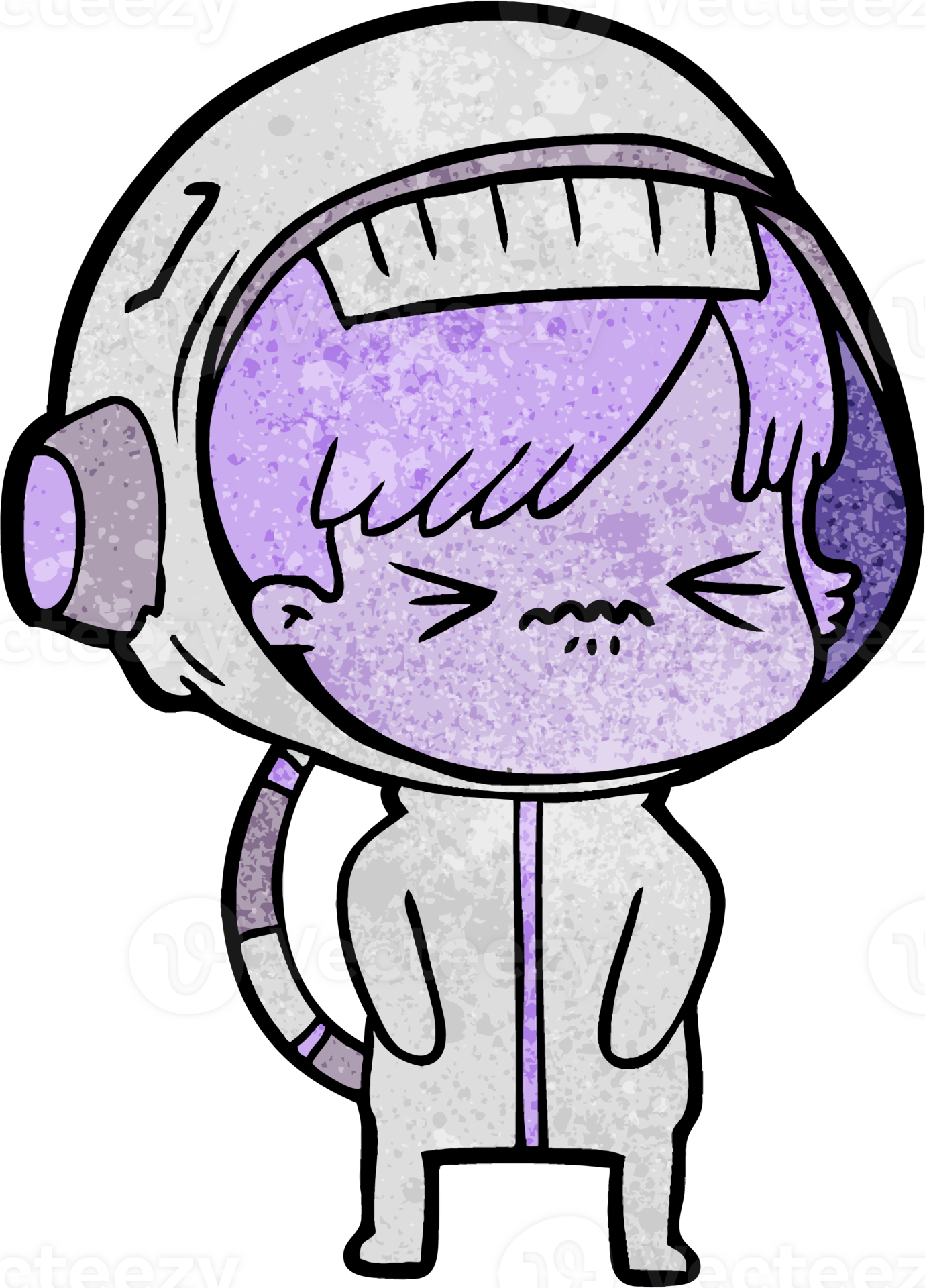 Angry Cartoon Space Girl 40205739 Png