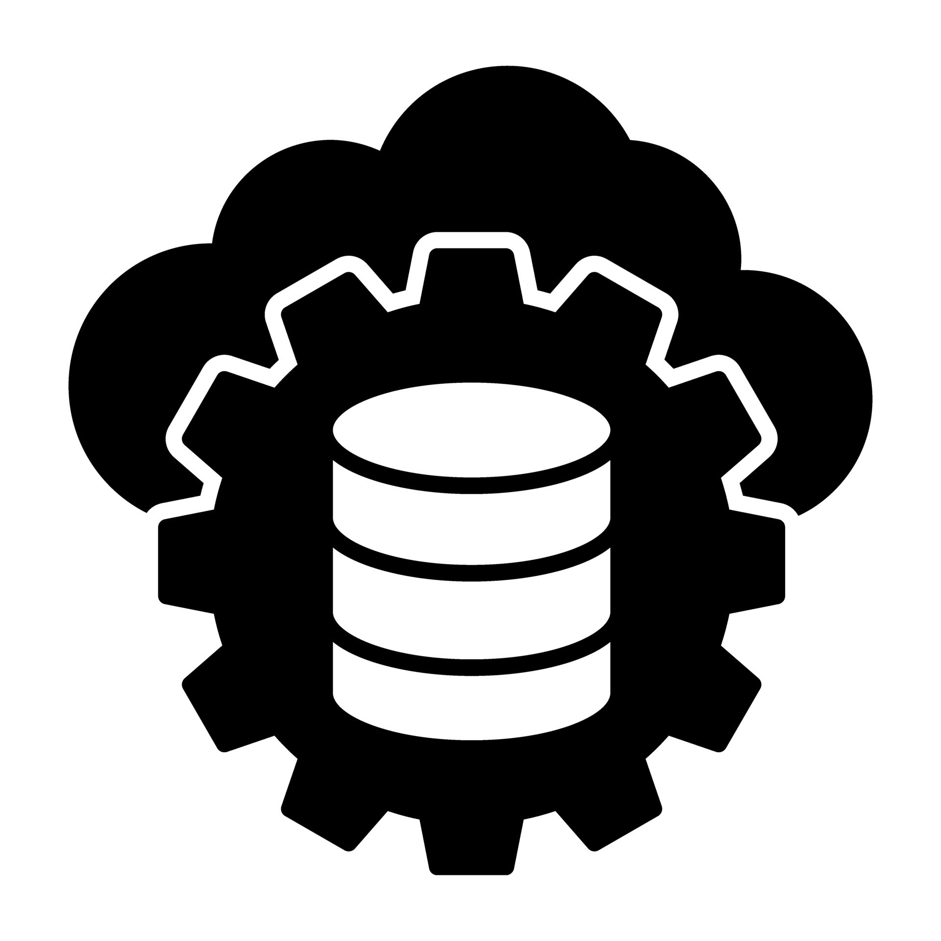 Cloud With Gear And Database Cloud Data Management 40206779 Vector Art