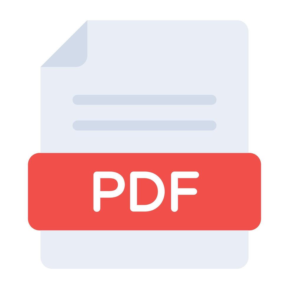 A flat design, icon of pdf file 40206905 Vector Art at Vecteezy