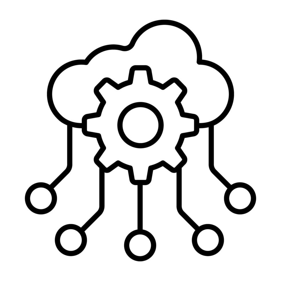 A linear design, icon of cloud network management 40207074 Vector Art ...