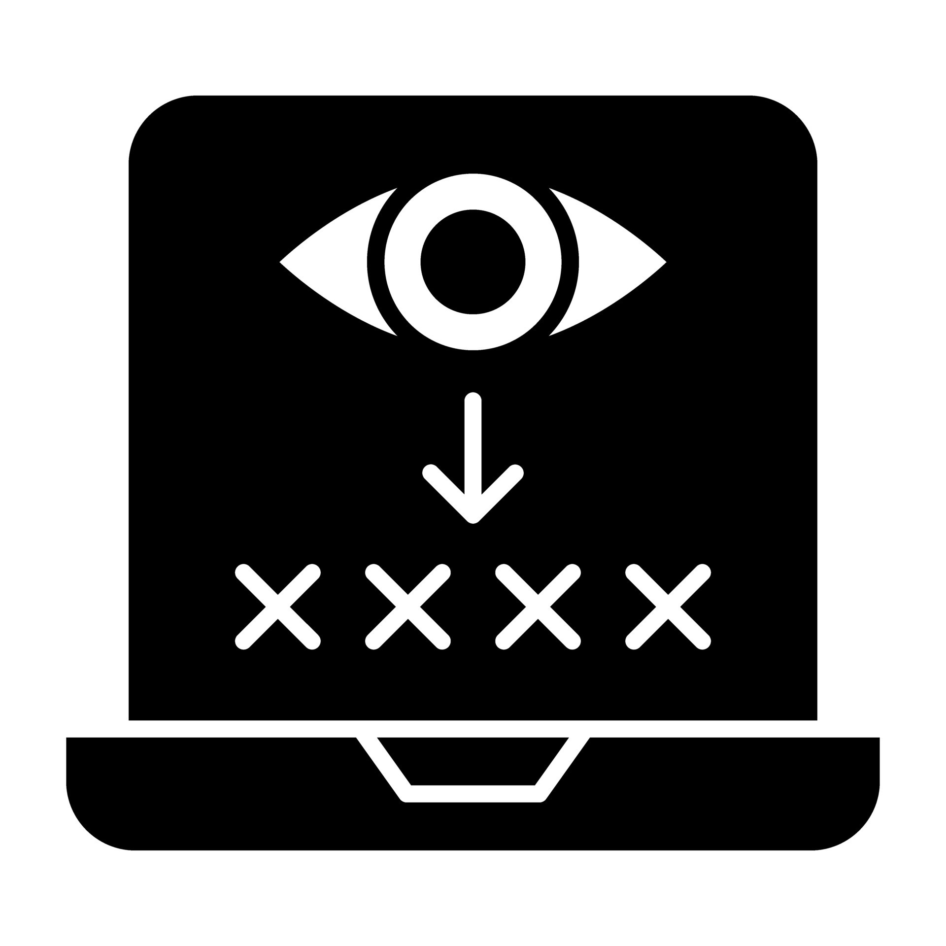 Passcode Inside Laptop With Eye Icon Of Password Monitoring 40207733