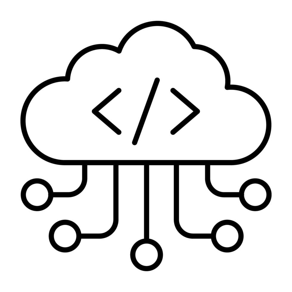 Cloud programming icon in linear design 40207794 Vector Art at Vecteezy
