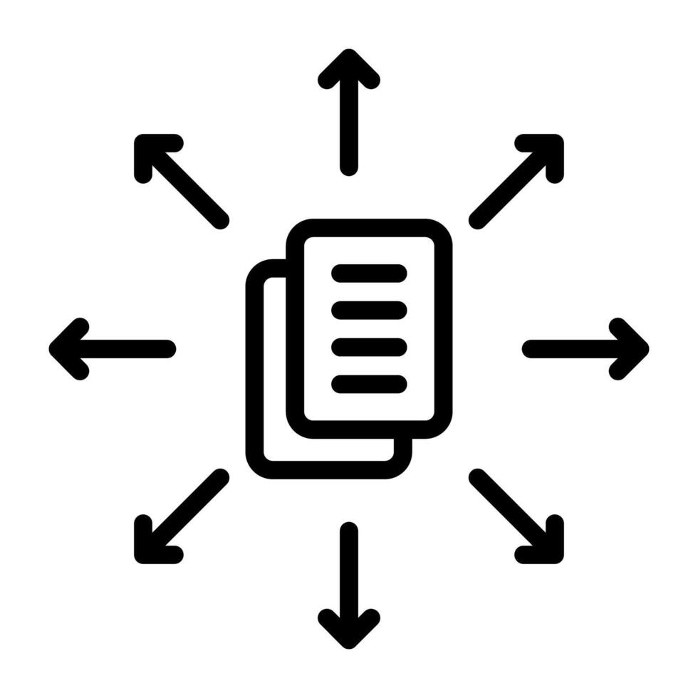 An outline design, icon of content distribution 40210571 Vector Art at ...