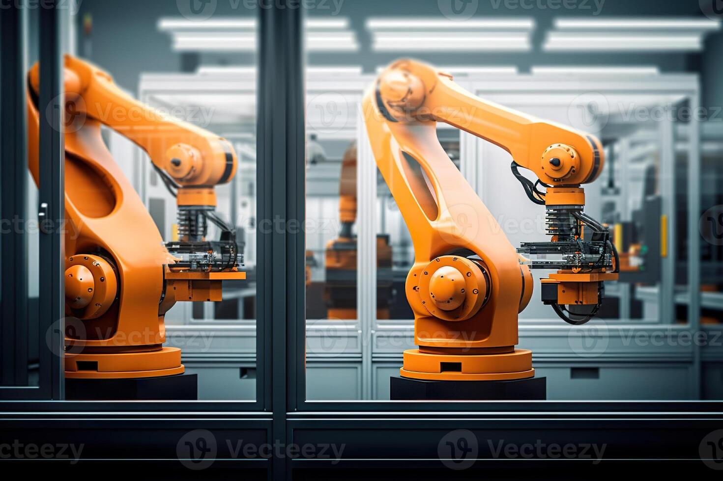 AI generated Smart Industrial Automation Advanced Robotic Arm in Modern ...