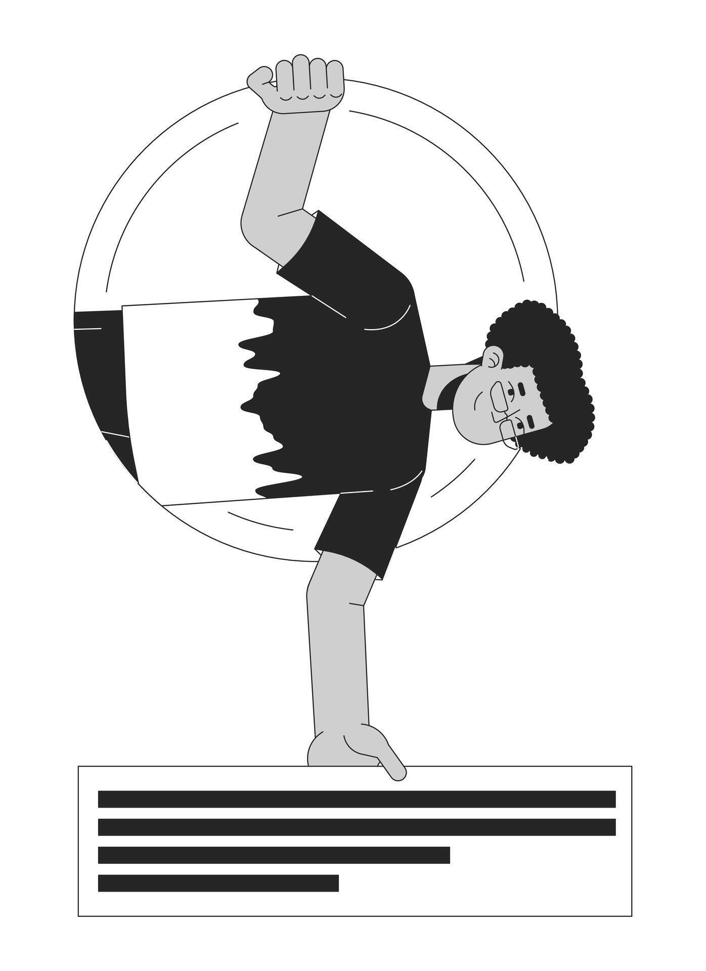 Software developer coding black and white 2D line cartoon character ...