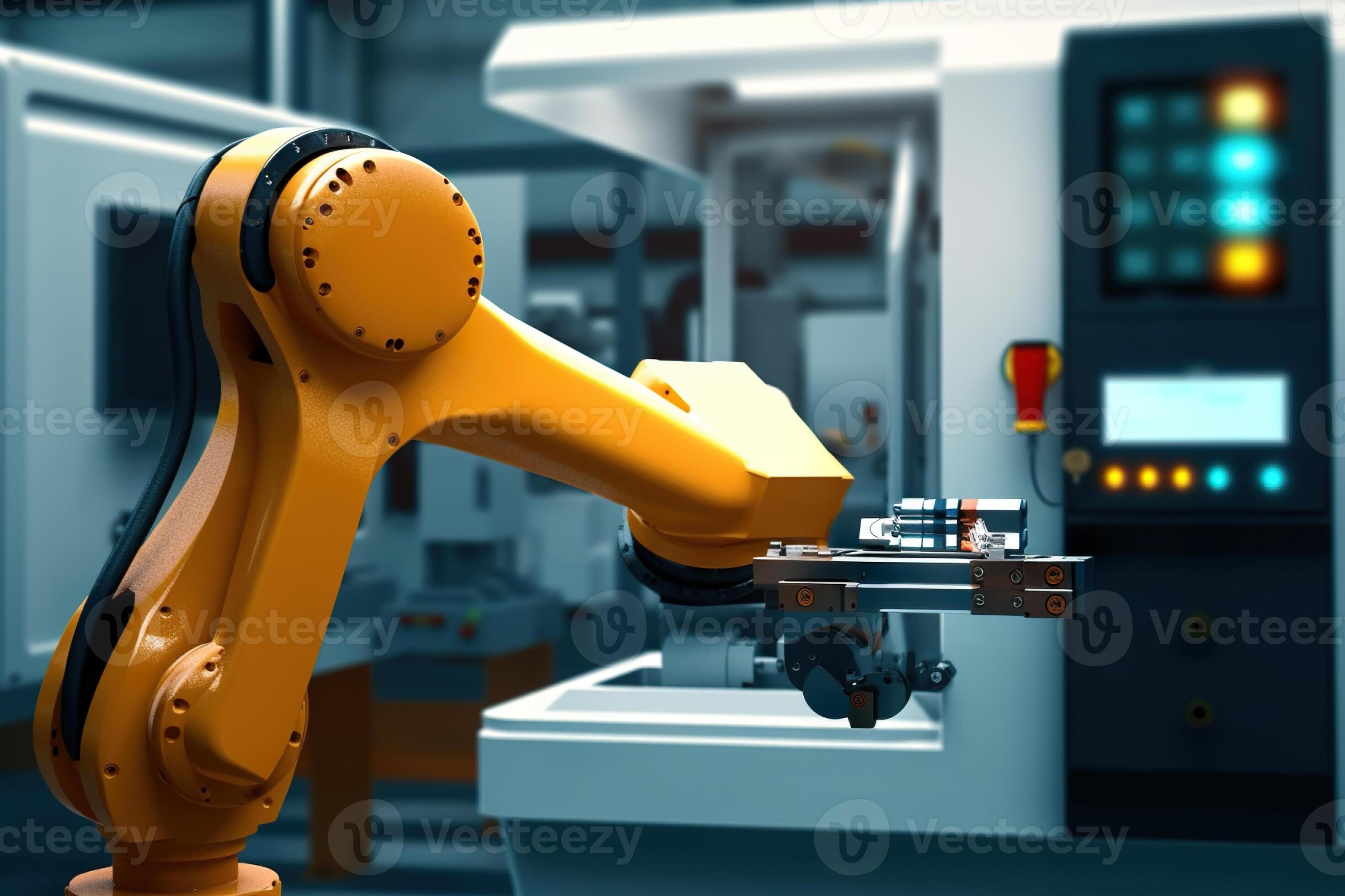 AI generated Smart Industrial Automation Advanced Robotic Arm in Modern ...