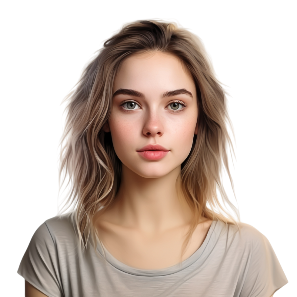 Ai Generated Portrait Of Lovely Young Woman Clip Art 40216186 Png