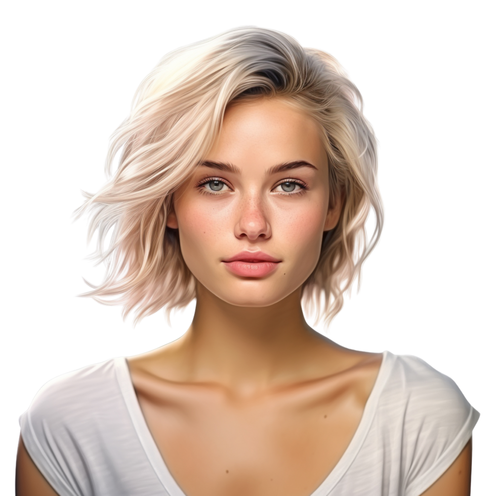 Ai Generated Portrait Of Lovely Young Woman Clip Art 40216198 Png