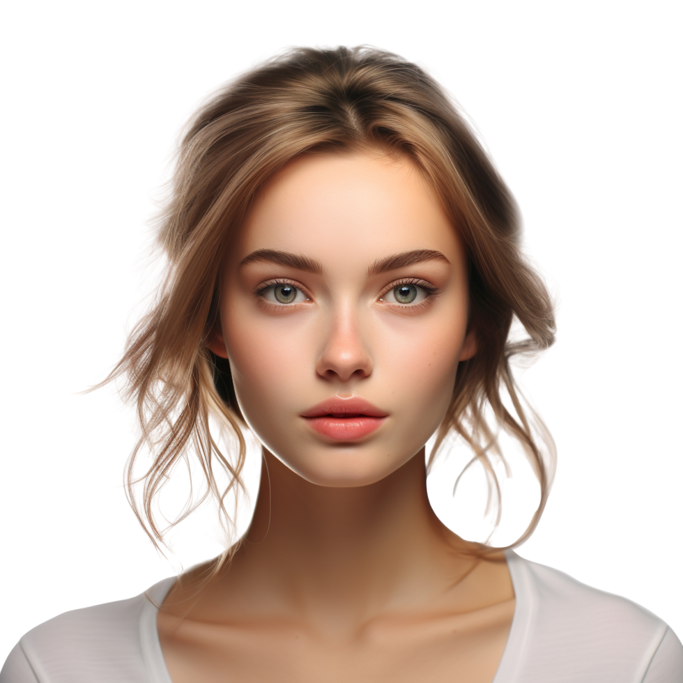 Ai Generated Portrait Of Lovely Young Woman Clip Art 40216230 Png