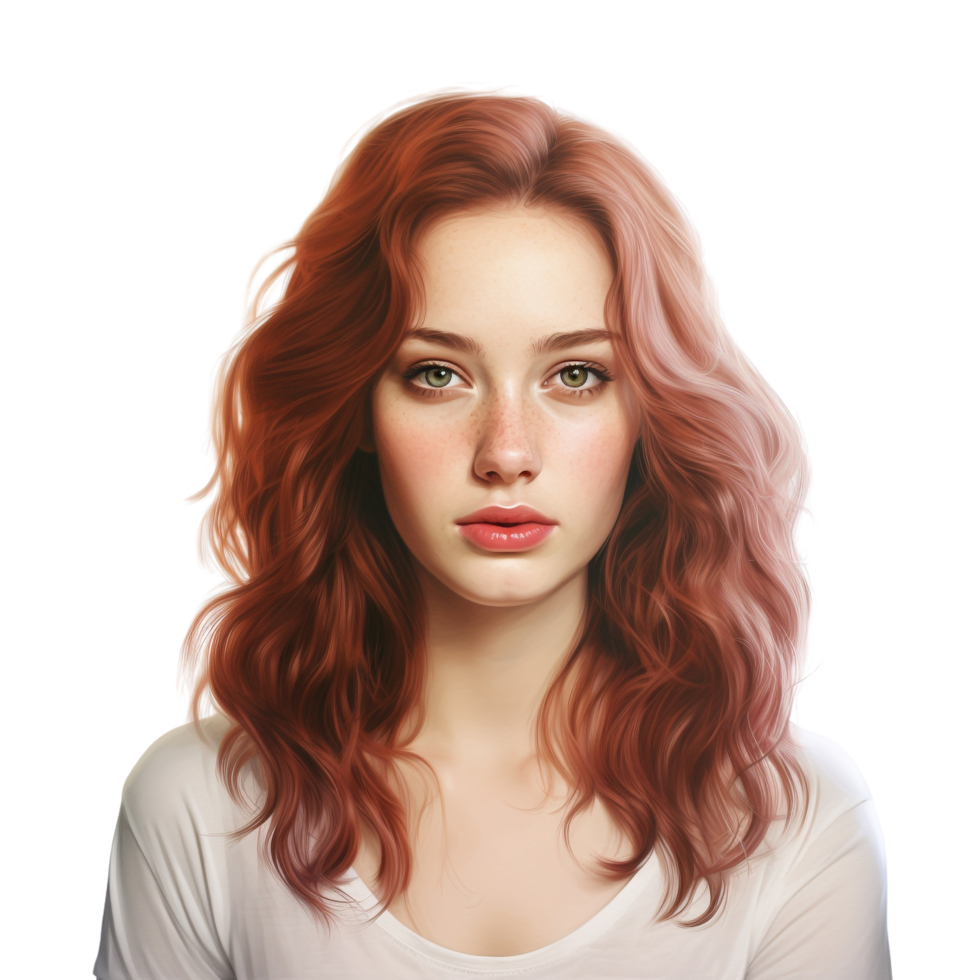 Ai Generated Portrait Of Lovely Young Woman Clip Art 40216231 Png