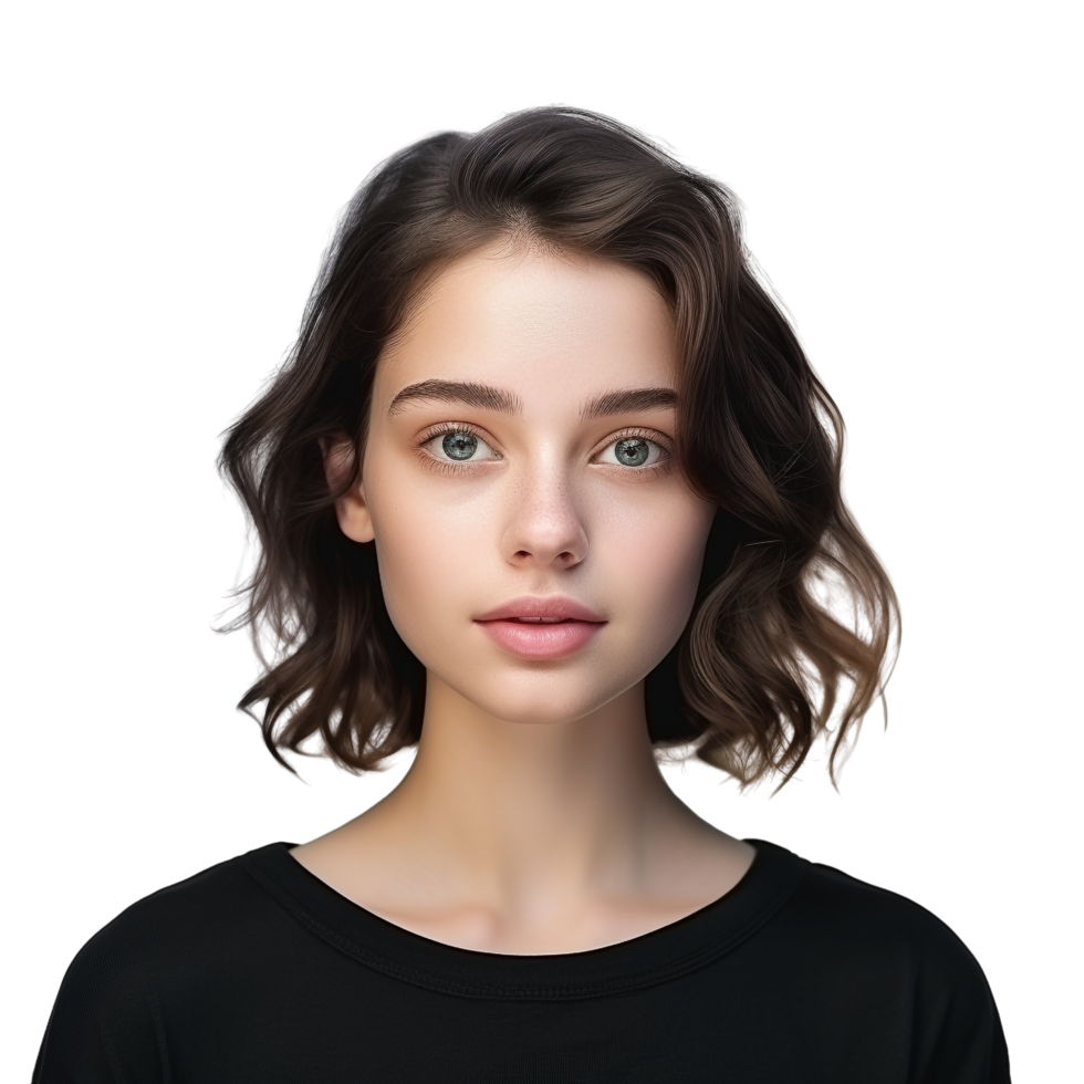 Ai Generated Portrait Of Lovely Young Woman Clip Art 40216234 Png