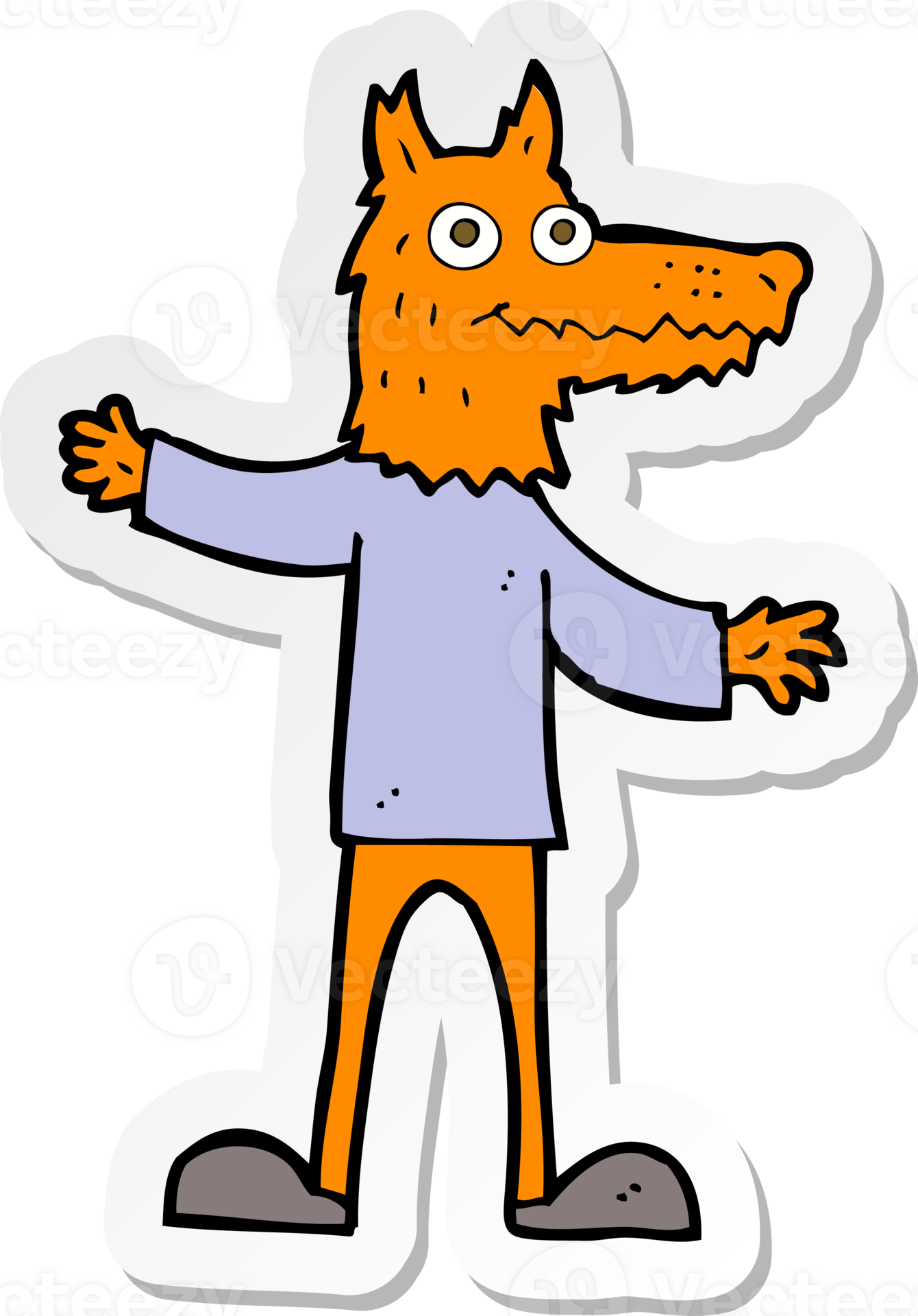 Sticker Of A Cartoon Fox Man 40217357 Png