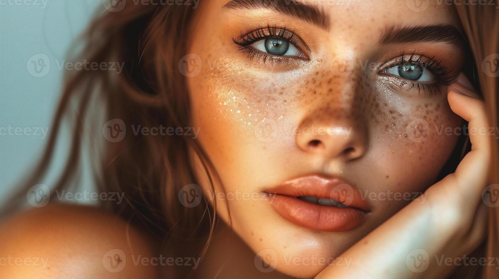 AI generated Close-up portrait of a beautiful young dark-skinned girl ...