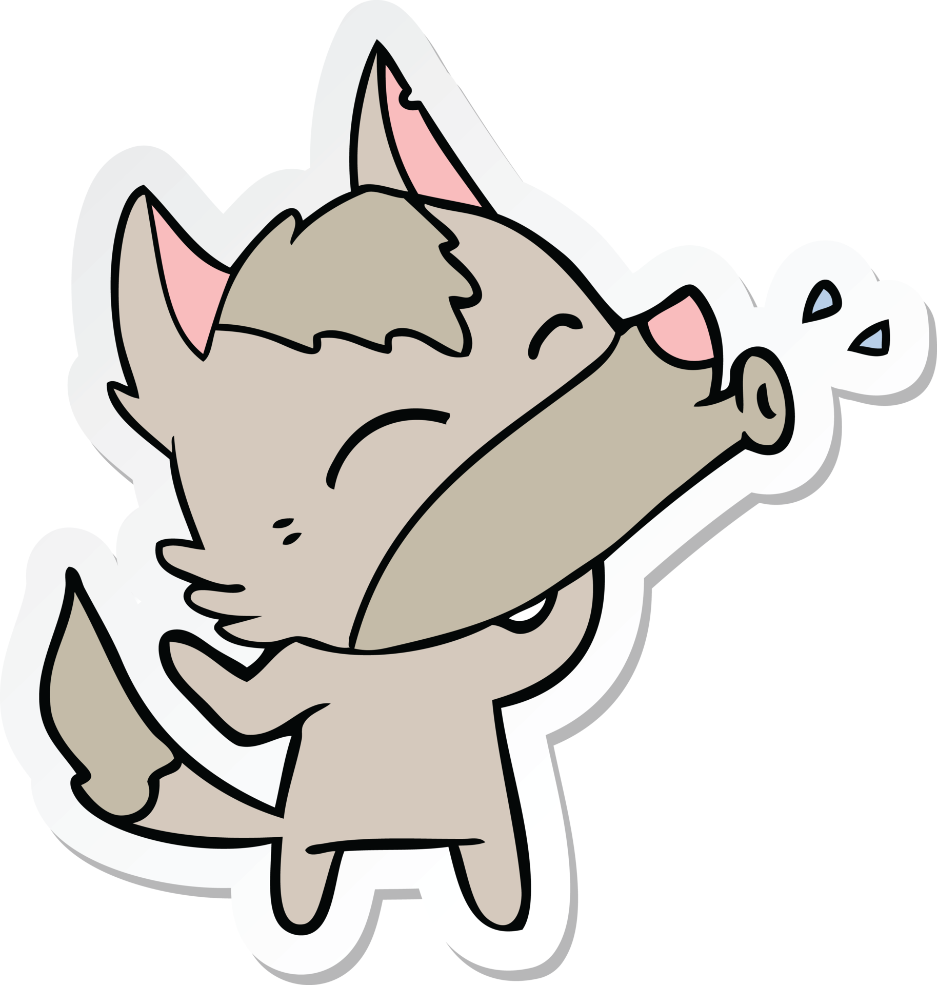 pegatina de una caricatura de lobo aullando 40252353 PNG pegatina de una caricatura de lobo aullando 40252353 PNG