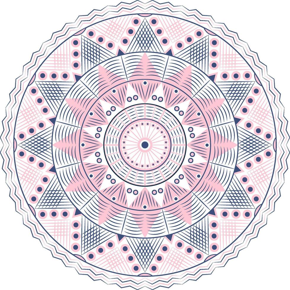 A circular design with a pink and blue pattern 40253035 Vector Art at ...