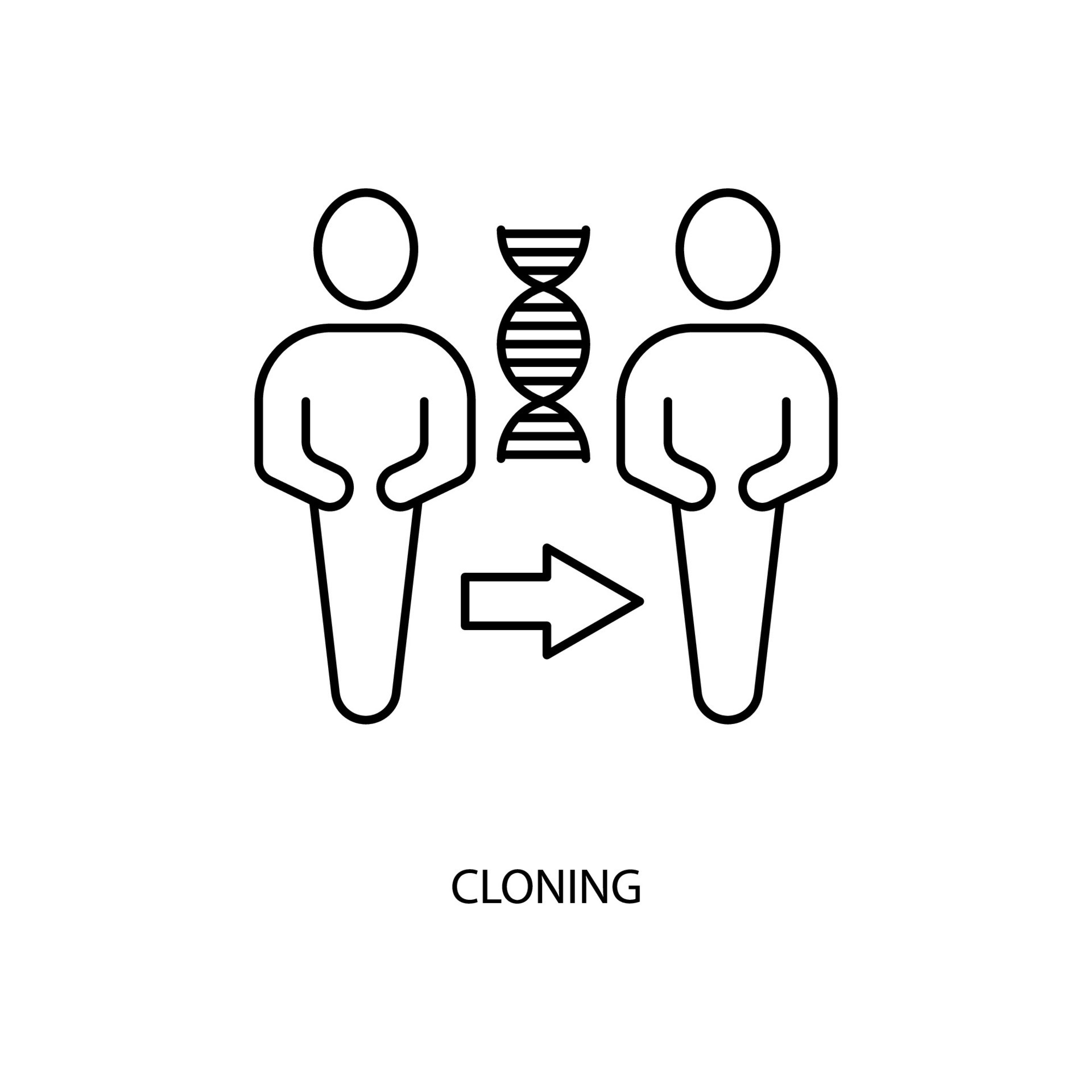 cloning concept line icon. Simple element illustration. cloning concept outline symbol design ...