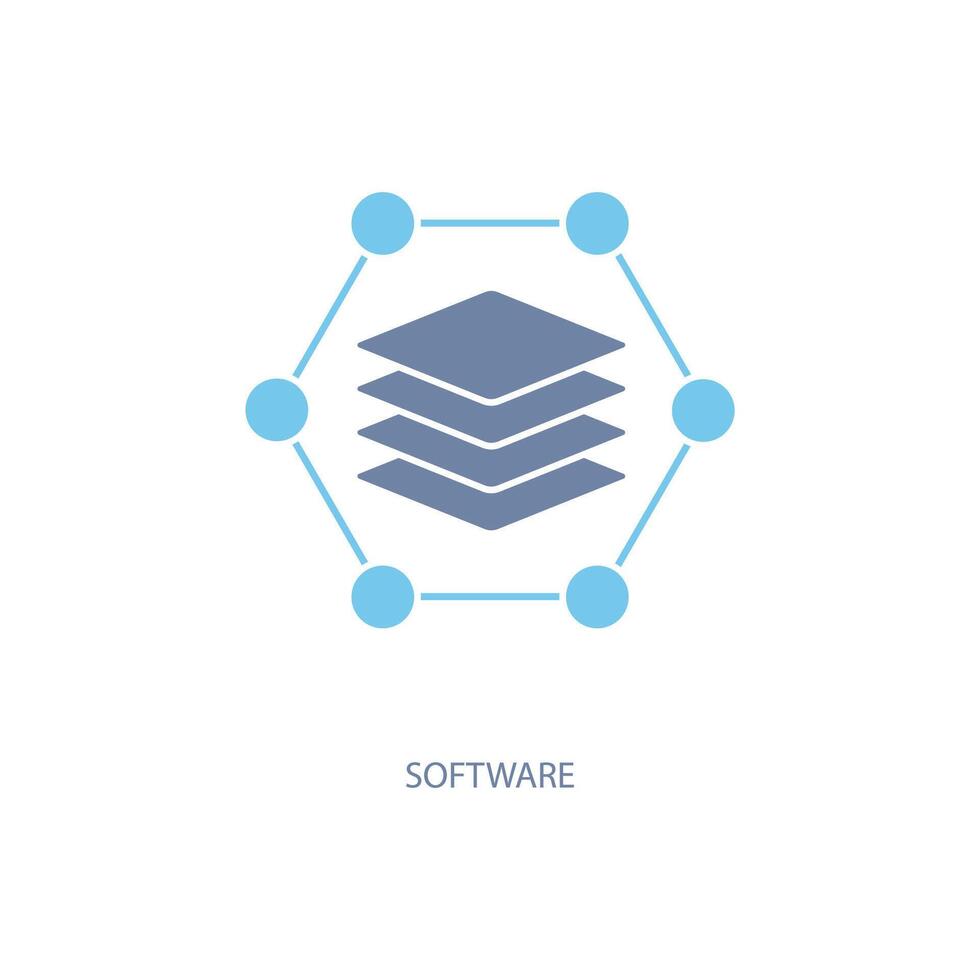 software concept line icon. Simple element illustration. software ...