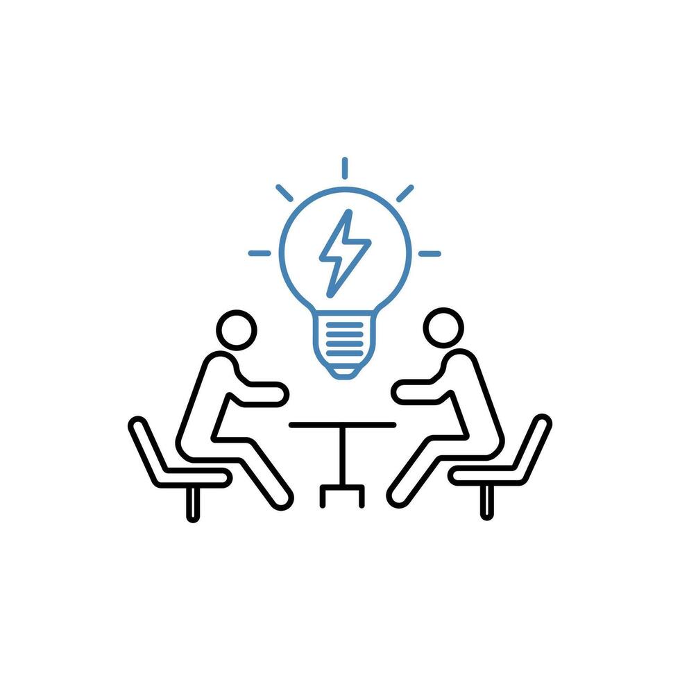 Brainstorming concept line icon. Simple element illustration. Brainstorming concept outline ...