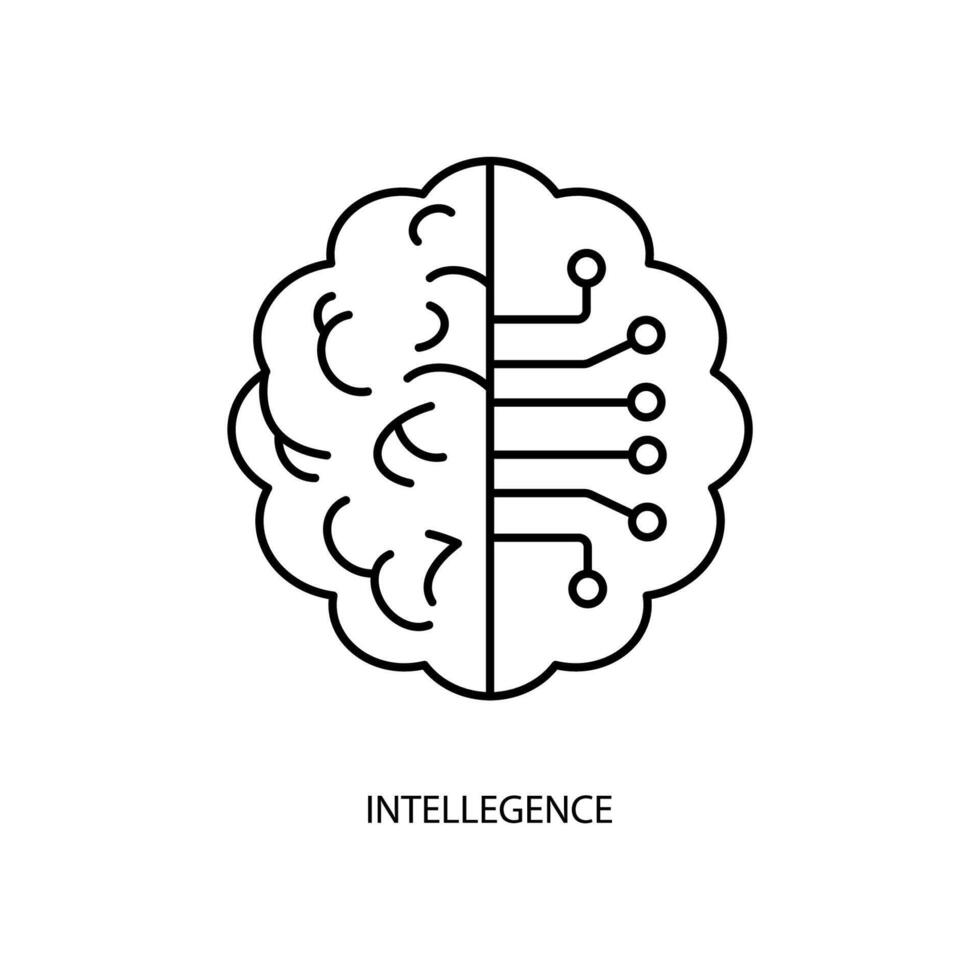 intellegence concept line icon. Simple element illustration.intellegence concept outline symbol ...