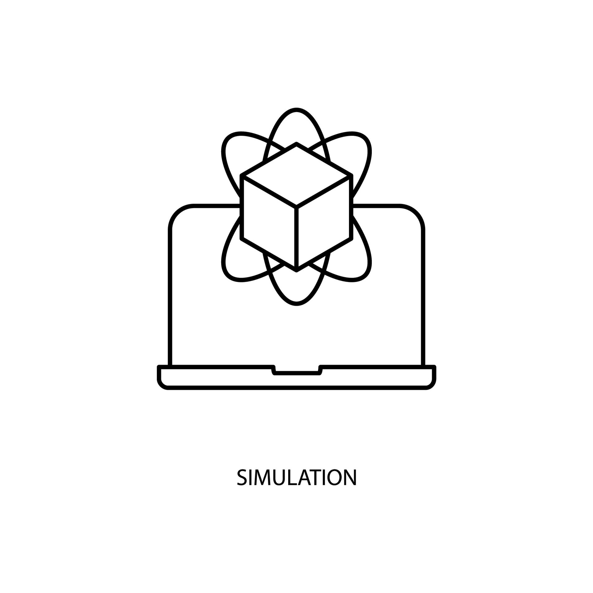 simulation concept line icon. Simple element illustration. simulation ...