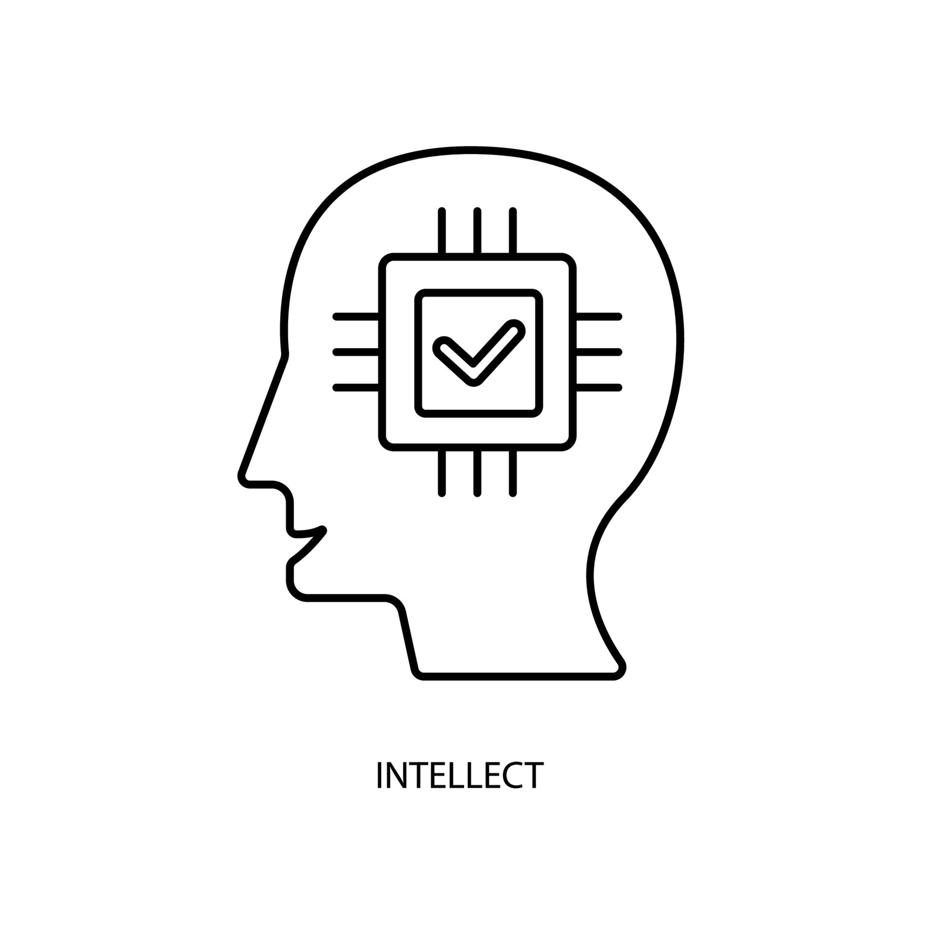 Intellect Concept Line Icon Simple Element Tellect Concept Outline Symbol Design