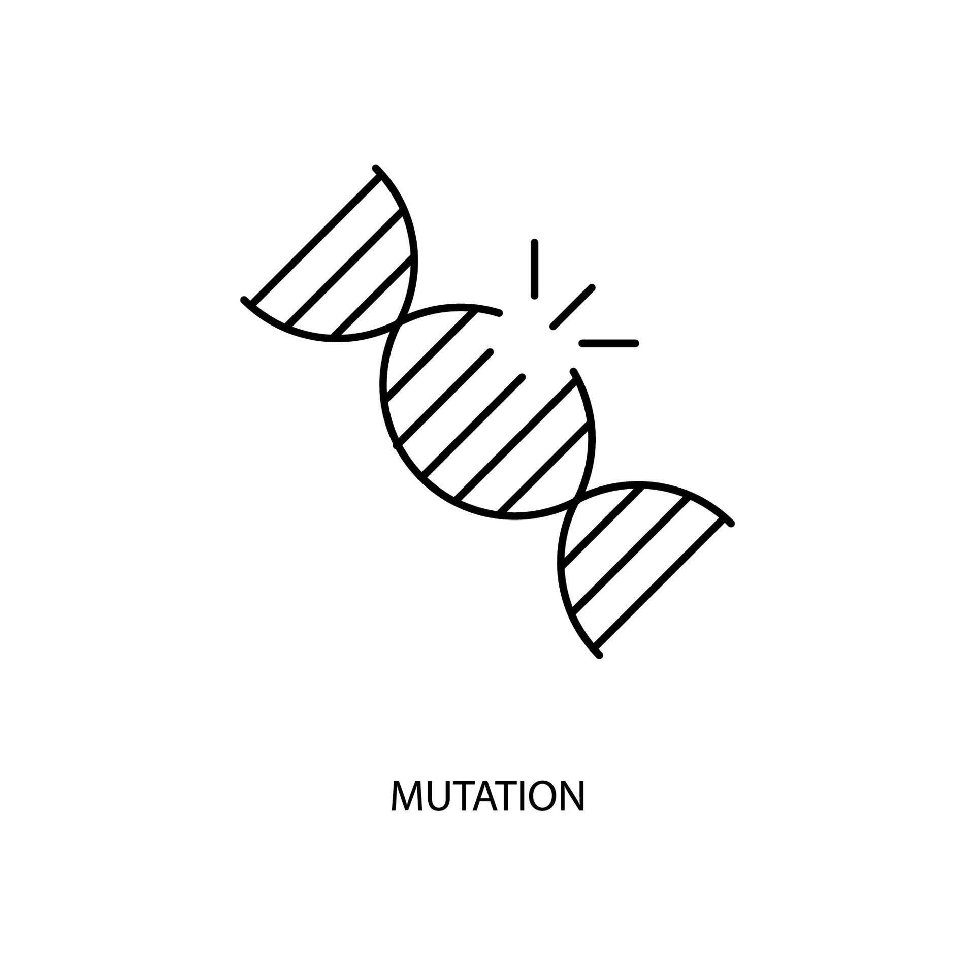 mutation concept line icon. Simple element illustration. mutation concept outline symbol design ...
