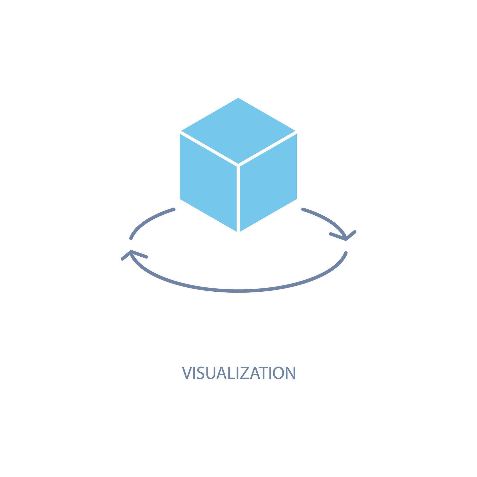 visualization concept line icon. Simple element illustration. visualization concept outline ...