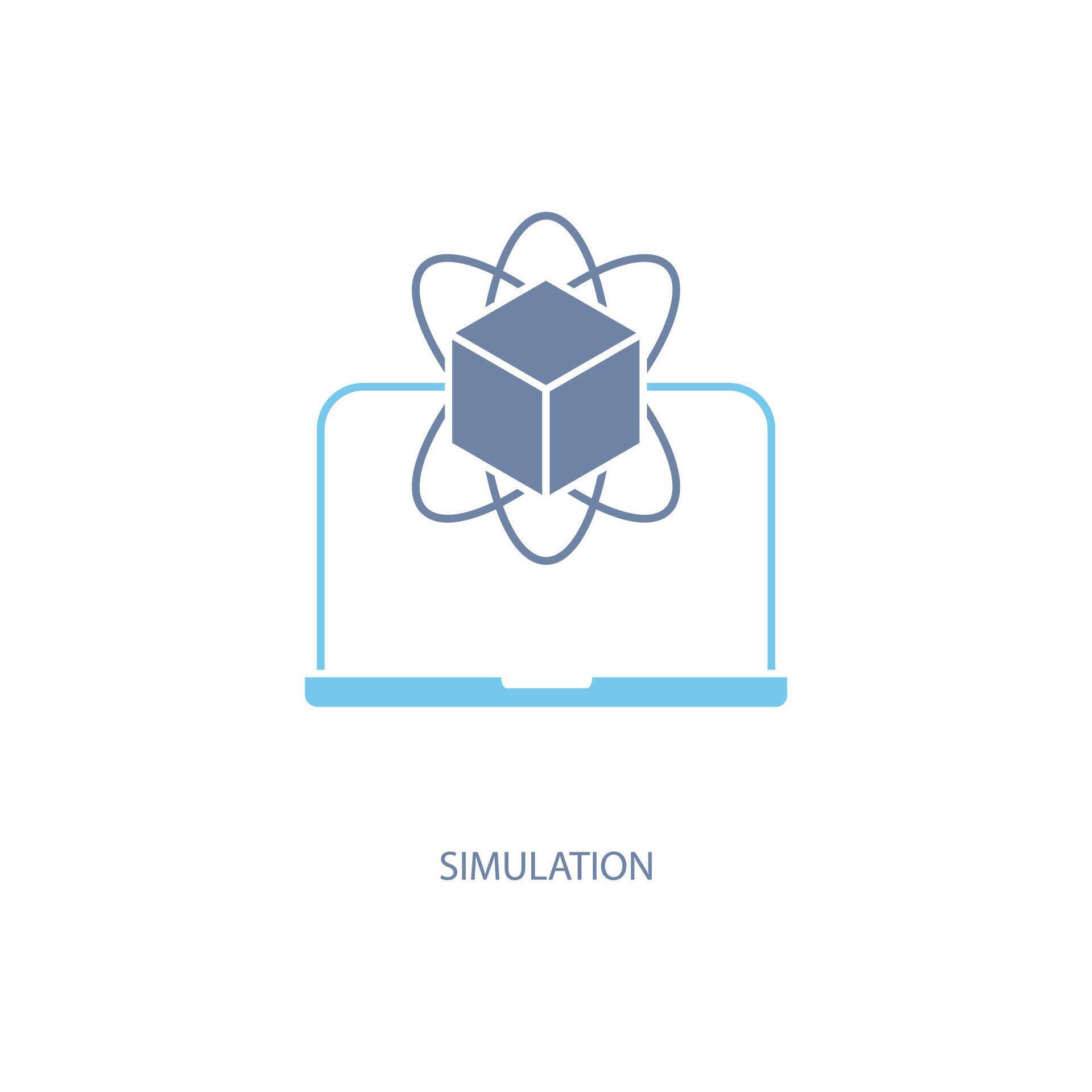 simulation concept line icon. Simple element illustration. simulation ...