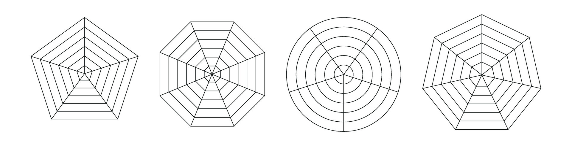 Spider chart infographic featuring a web like diagram pentagon or ...