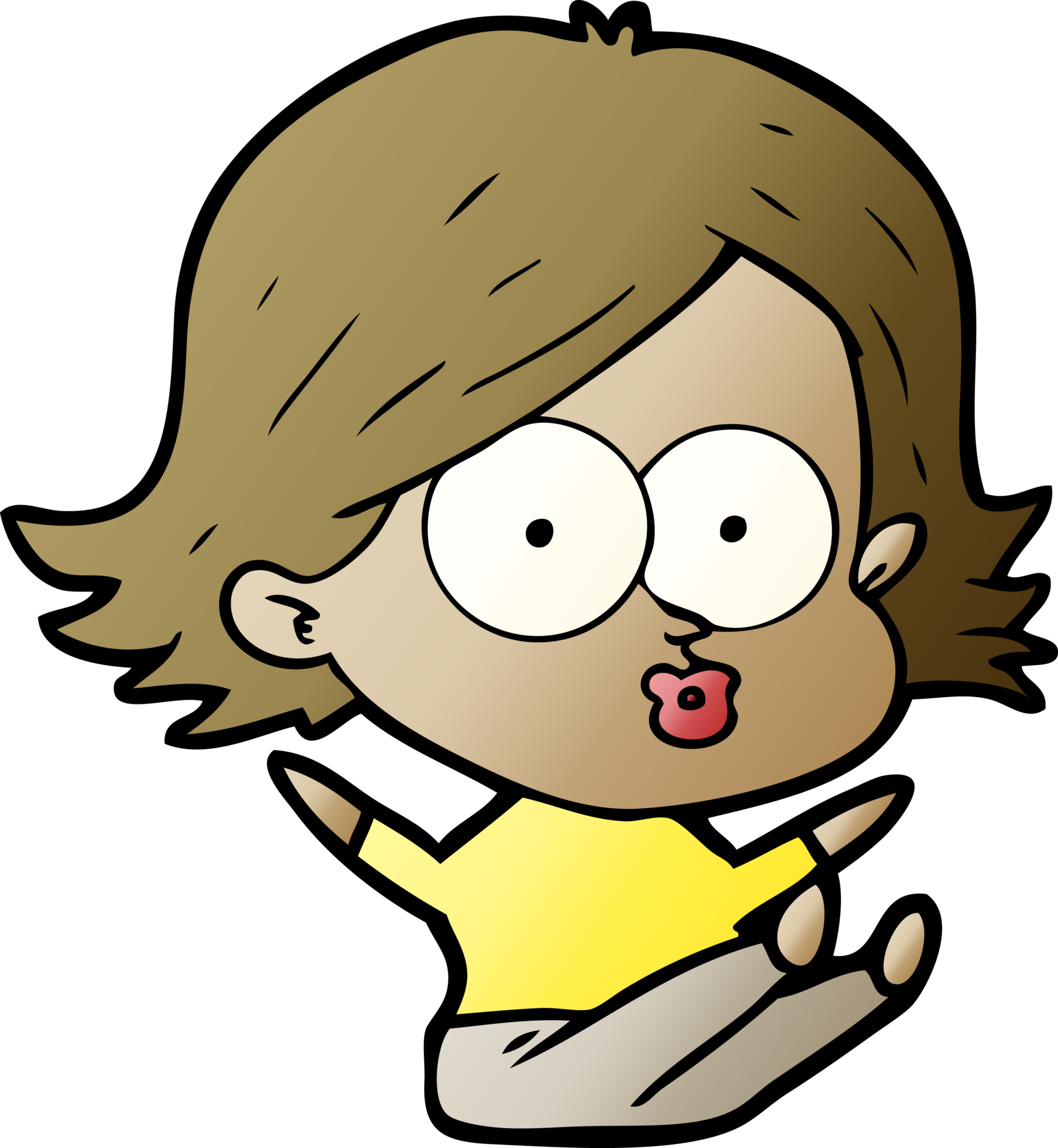 Cartoon Girl Pouting 40265668 Png