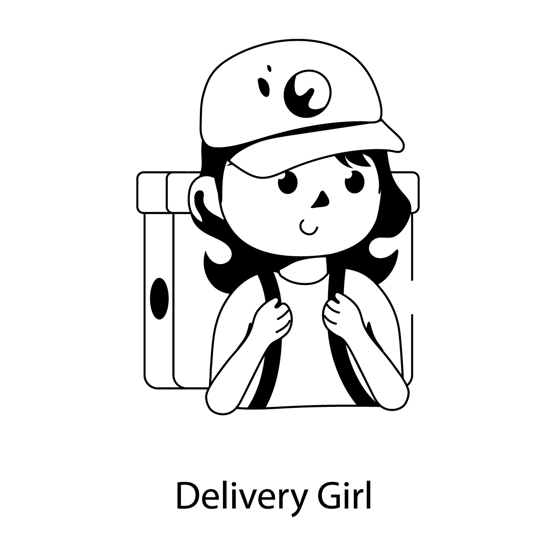 Trendy Delivery Girl 40266161 Vector Art At Vecteezy