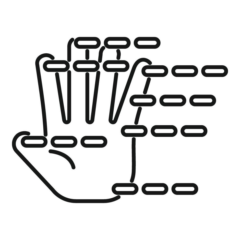 Palm Scanning Icon Outline Vector Biometric Signature 40269361 Vector