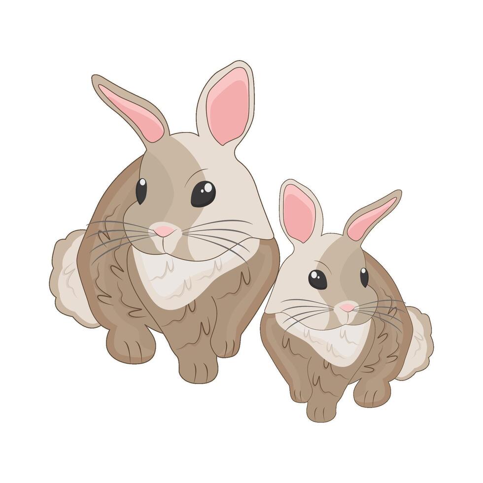 illustration of two rabbits 40273322 Vector Art at Vecteezy