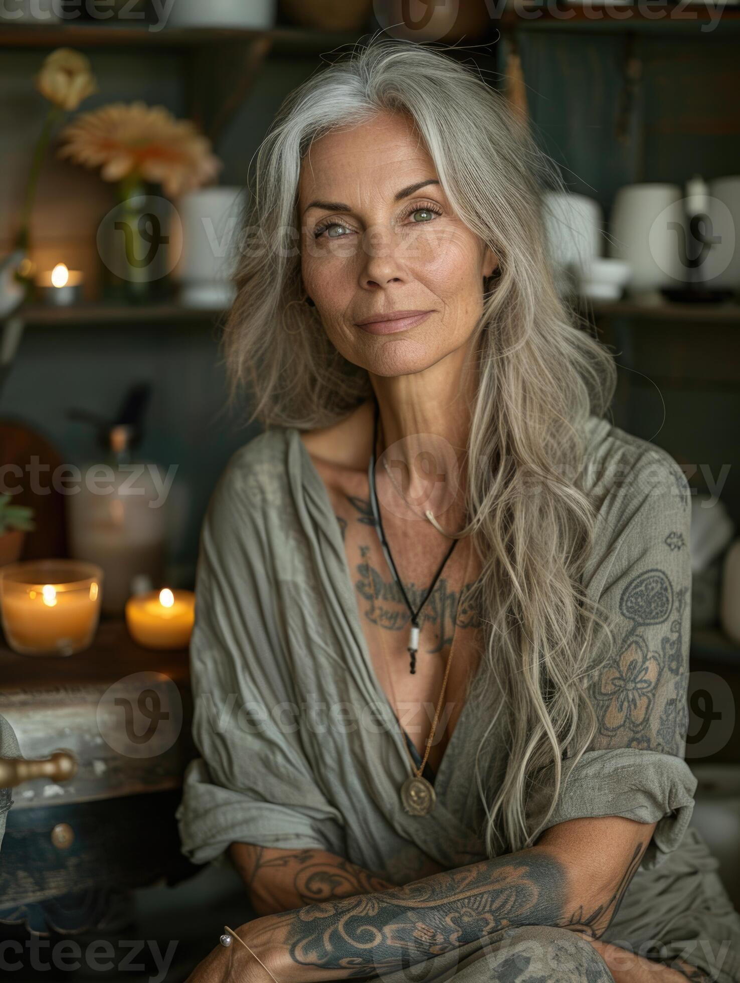 Ai Generated Tranquil Spa Retreat Rejuvenating Body Care For Lovely Elderly Woman Amidst Steam