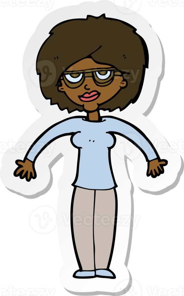 sticker of a cartoon woman shrugging shoulders 40277441 PNG