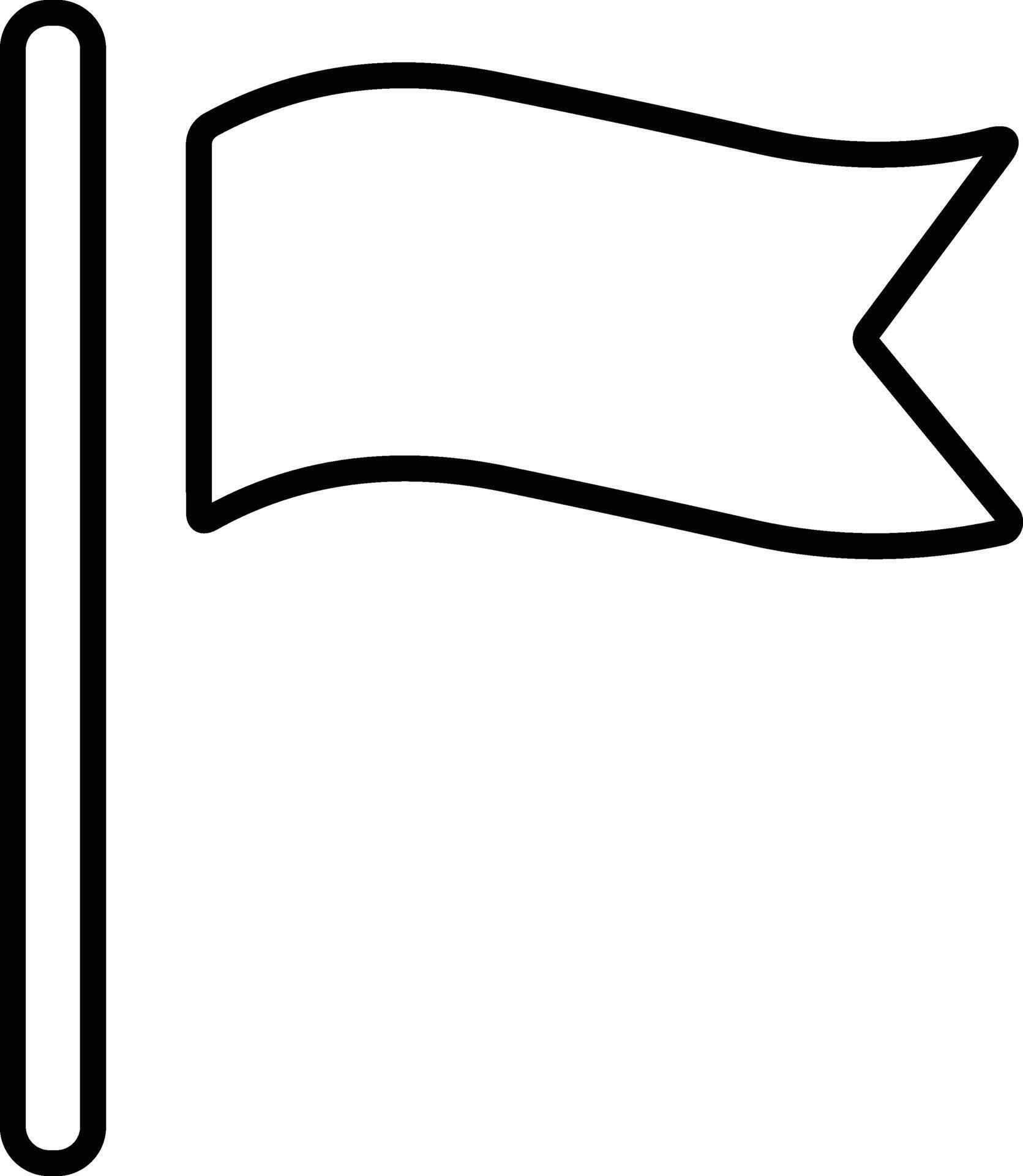 Flag pin icon. Empty Black flag icon. Line Vector illustration. Waving Flag icon. Pennant icon ...