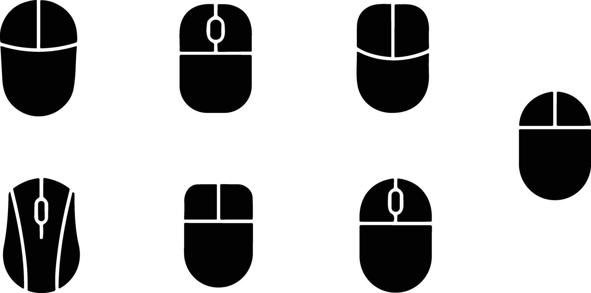 Computer Hardware Mouse Icons Set Computer Mouse Icons Vector Left And Right Click Vector