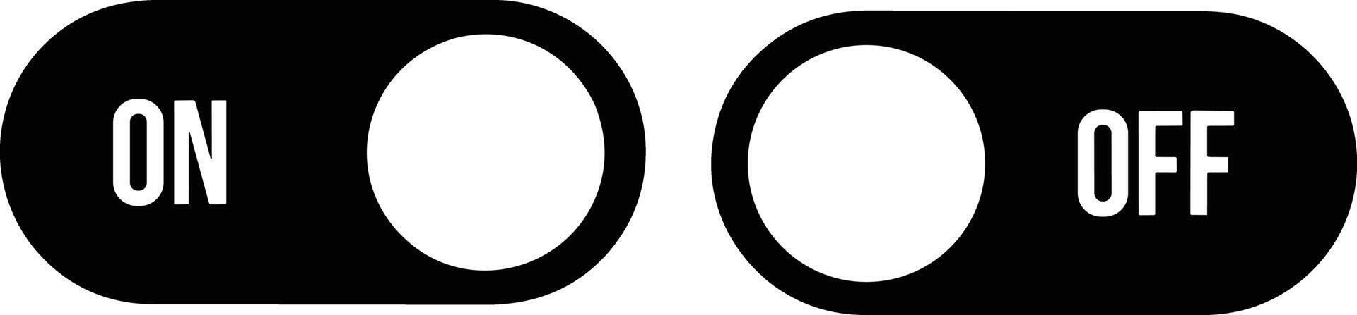ON OFF toggles switch buttons vector set. Black On Off switcher icons ...