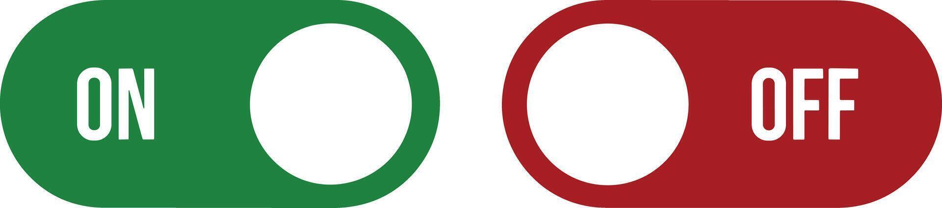 On Off Toggles Switch Buttons Vector Set Green And Red On Off Switcher Icons Modern Web And