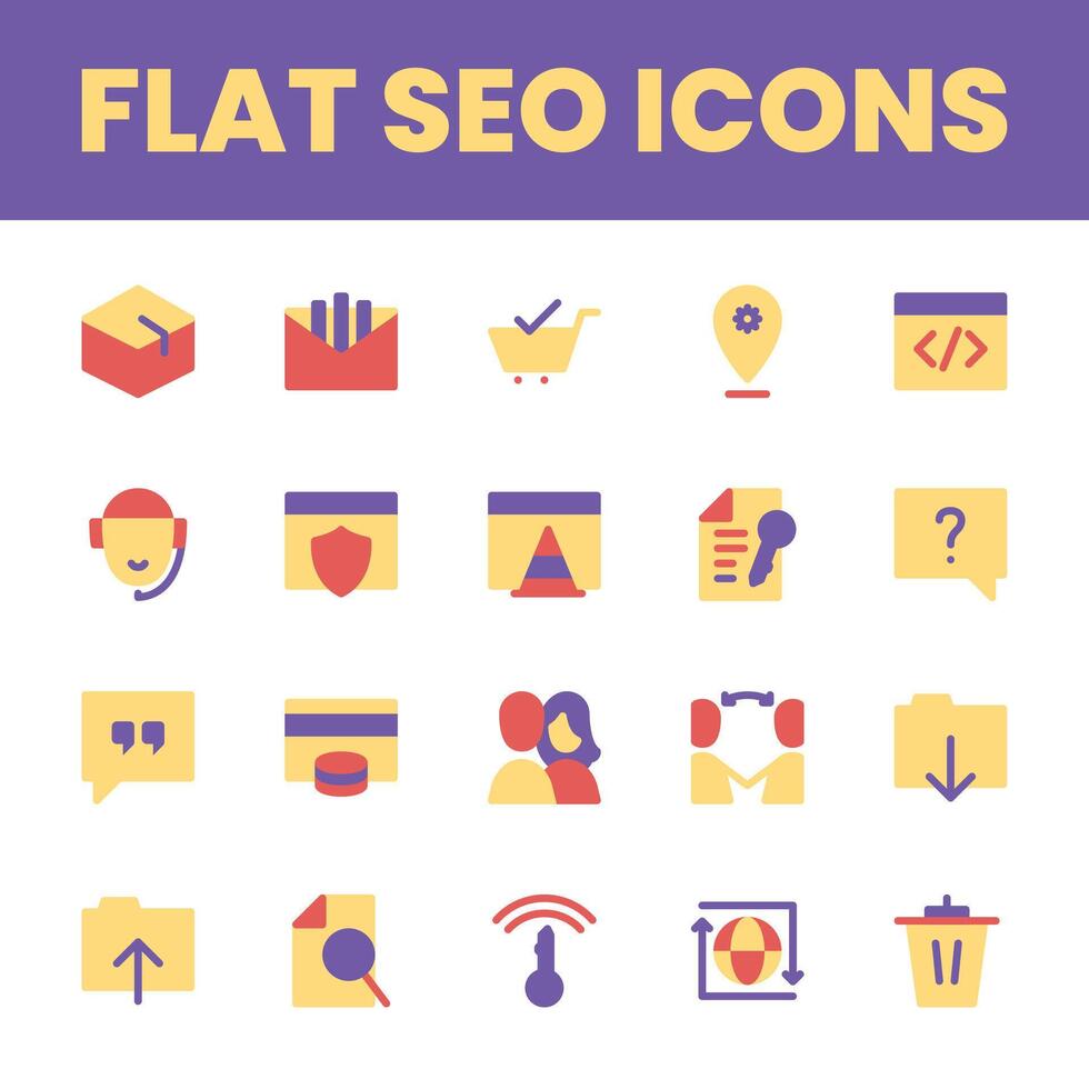 Set Flat Search Optimization Engine Icon 40280721 Vector Art at Vecteezy