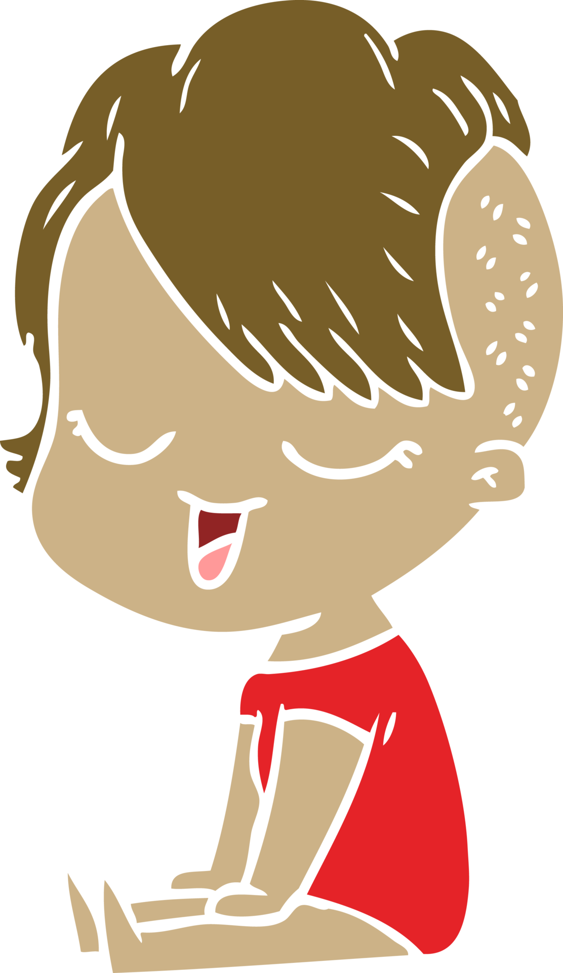 Happy Flat Color Style Cartoon Girl 40283086 Png