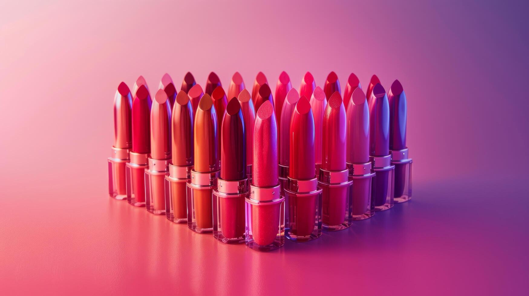 AI generated A colorful shot of a collection of unbranded lipsticks ...