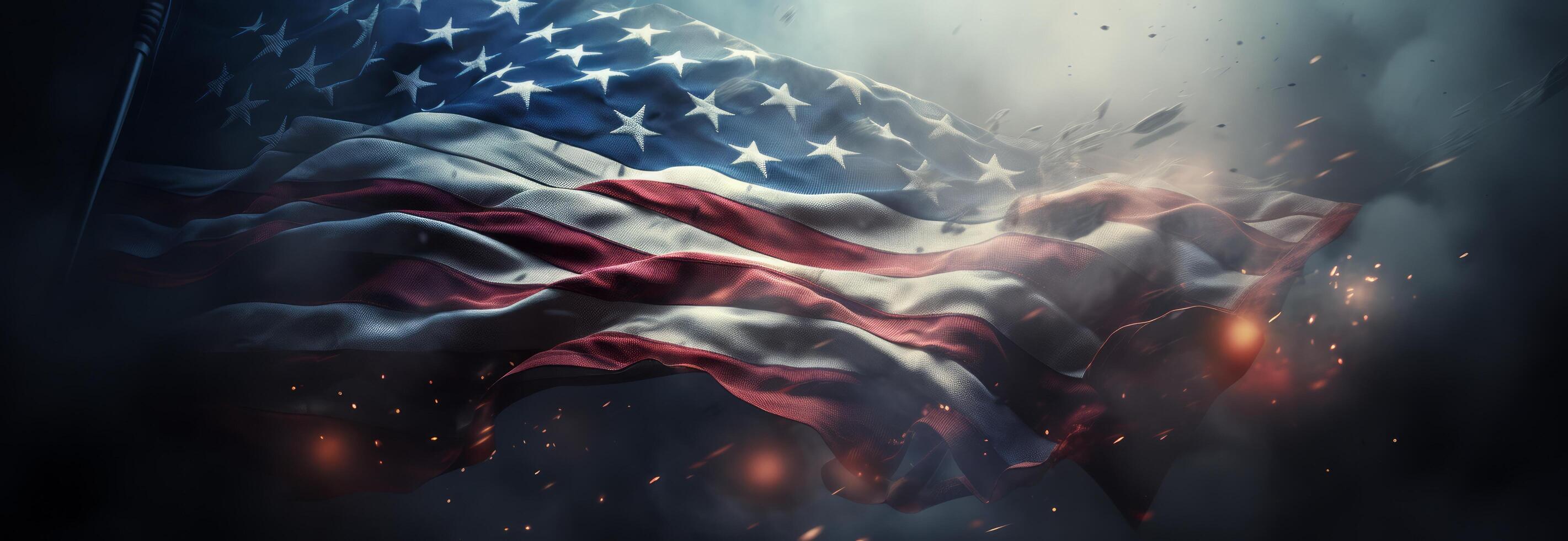 AI generated an empty american flag waving in the wind 40286395 Stock ...