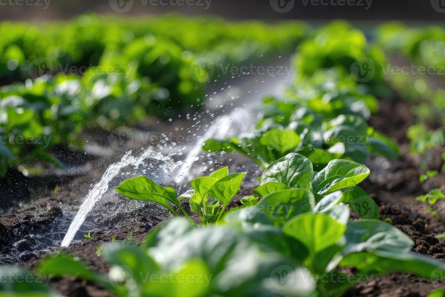 AI generated Lettuce in the field. Precision irrigation systems for efficient water use in ...