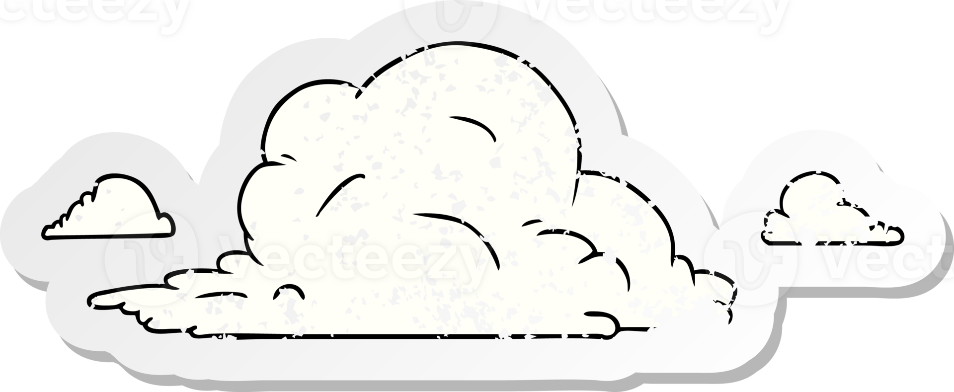hand drawn distressed sticker cartoon doodle of white large clouds ... hand drawn distressed sticker cartoon doodle of white large clouds ...