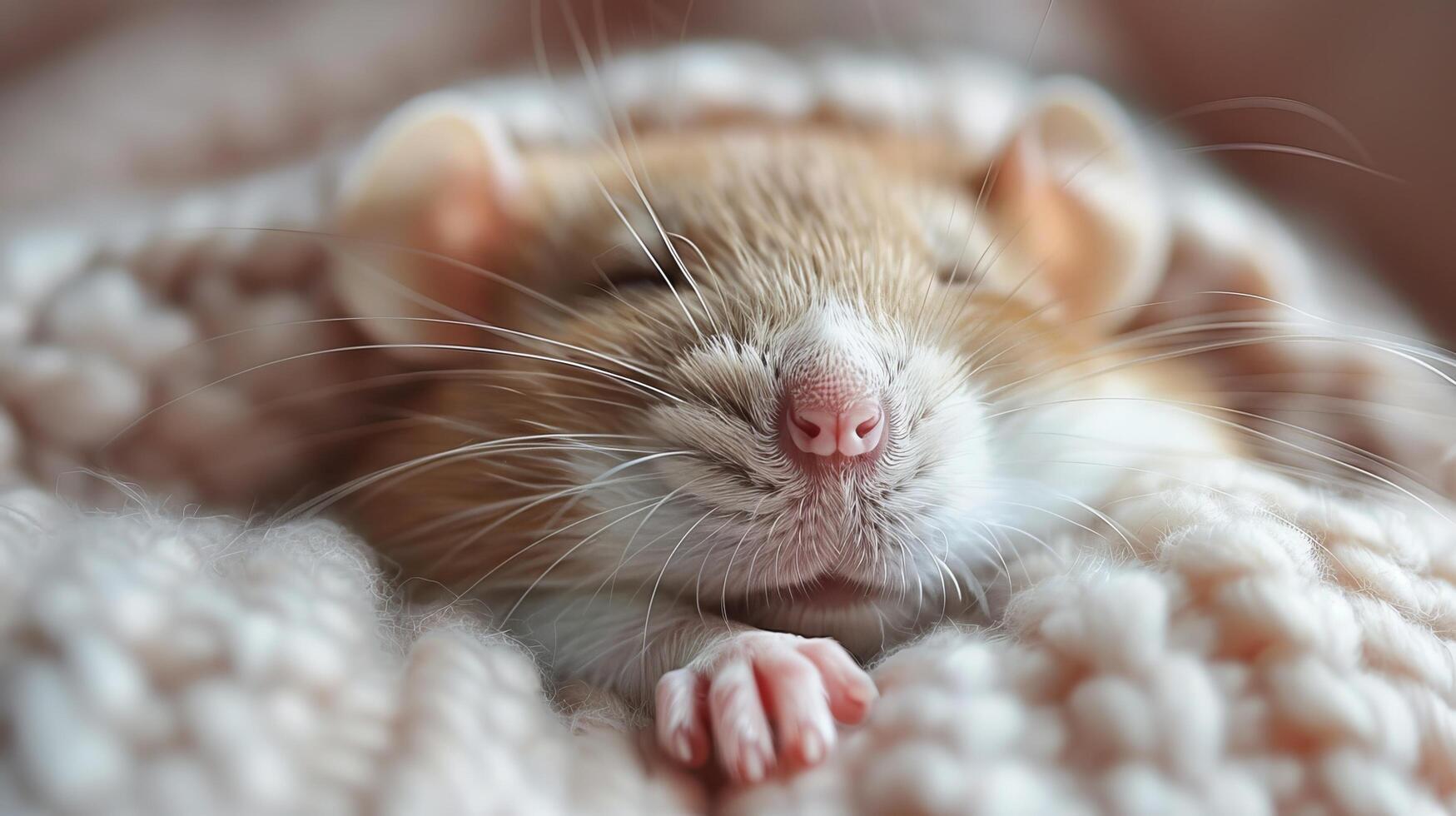 AI generated Two White and Brown Mice Cuddling in a Blanket 40294999 ...